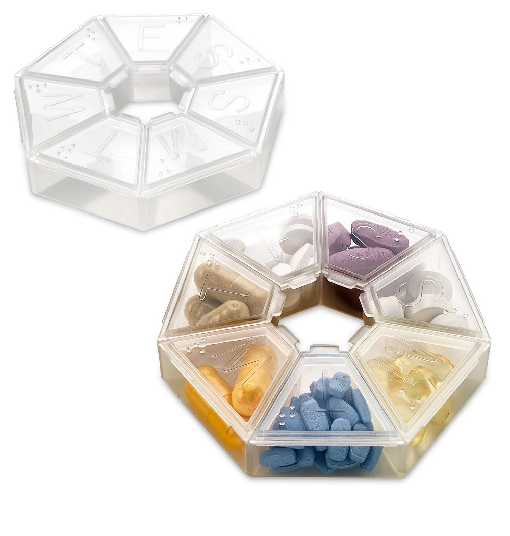 Mini Compact Pill Box Weekly Organizer, Vitamin Organizer Box