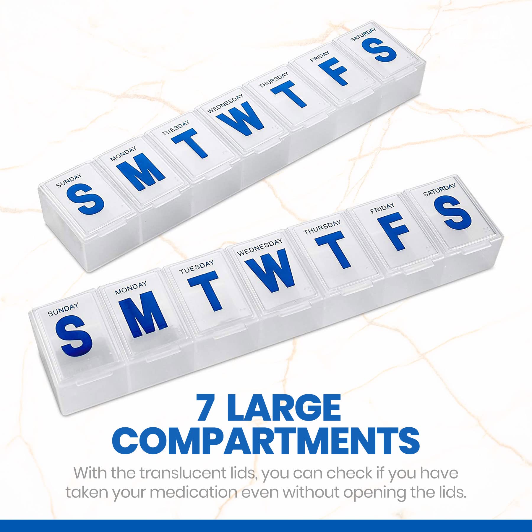 MEDca Stackable Pill Organizer 7 Days A Week Pill Box - Carismedic