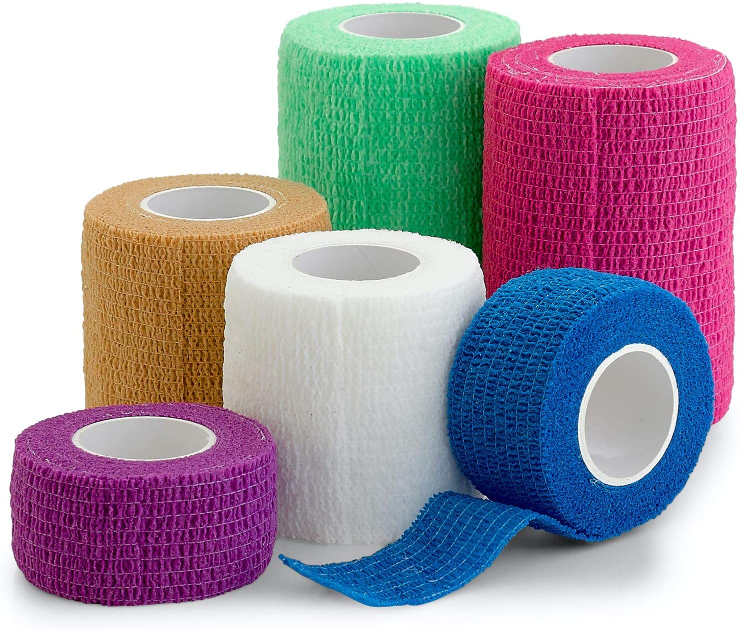 6 Pack Self Adherent Cohesive Tape 1 2 3 X 5 Yards Combo Pack