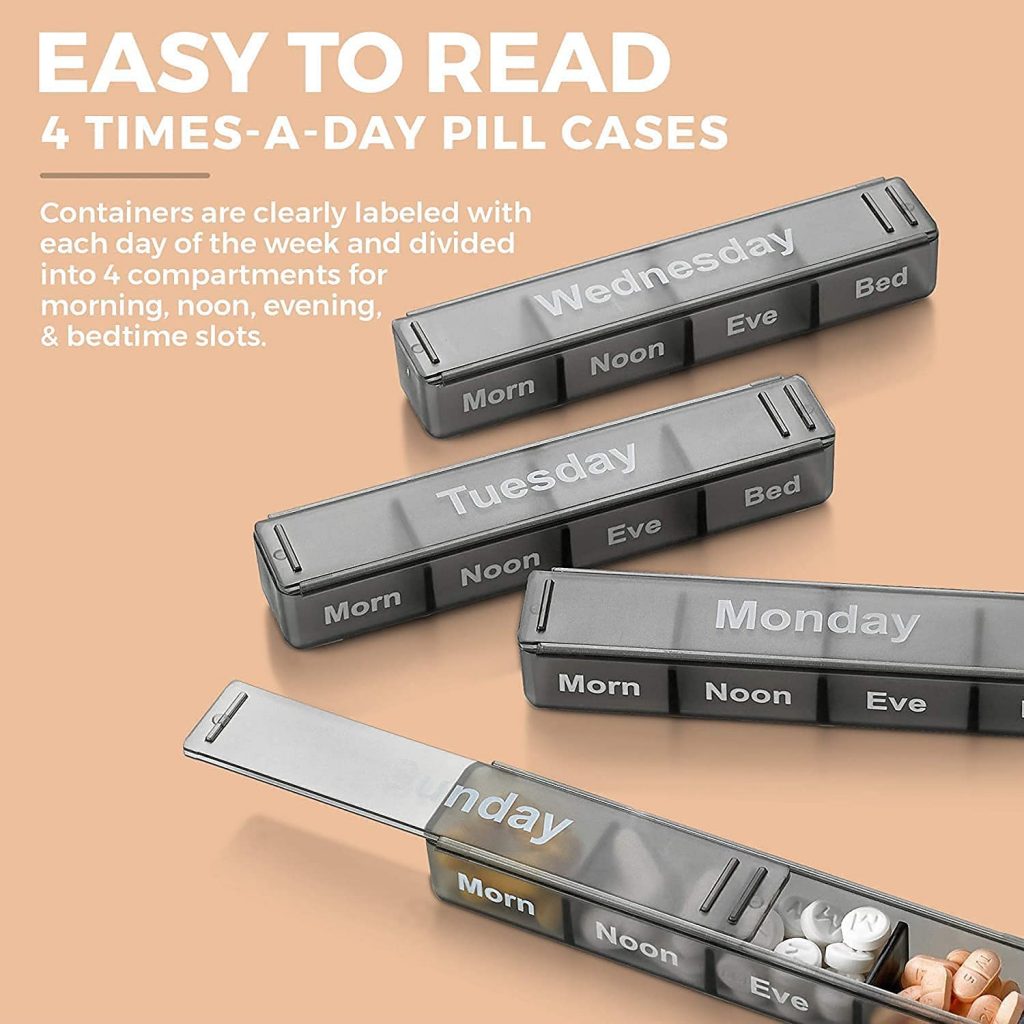 Pill Organizer 4 Times A Day - Pill Organizer for 7 Days - MEDca